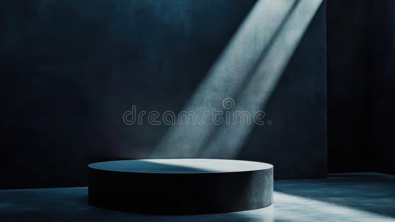 Dark Empty Stage with Spotlight Beam in Dramatic Lighting Stock Photo ...