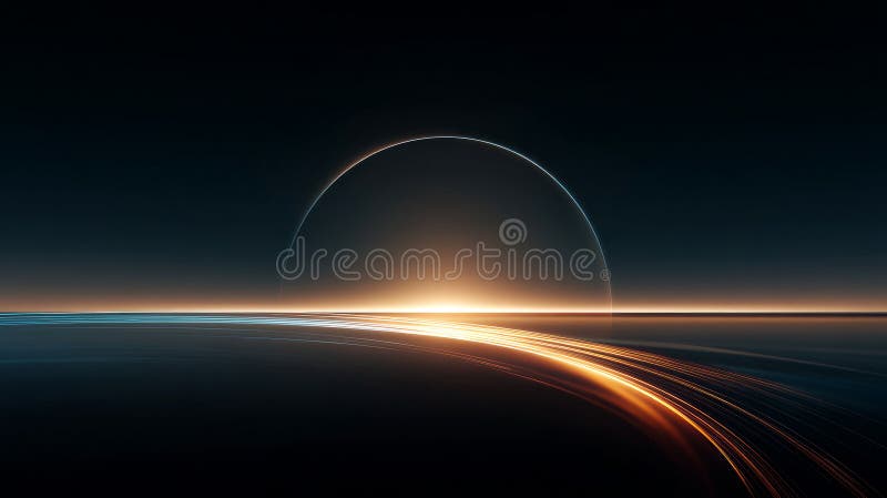 Dark, Empty World Minimalistic Virtual Futuristic Reality with ...