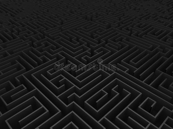 Dark Endless Maze 3d Rendering Stock Illustration - Illustration of ...