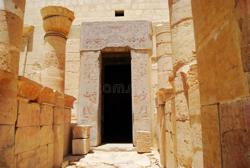 Dark Entrance in the Temple Stock Image - Image of egypt, morning ...