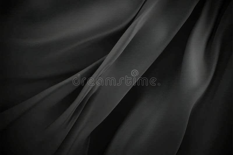 Dark Fabric Flows Smoothly Creating Elegant Drapes with Abstract ...