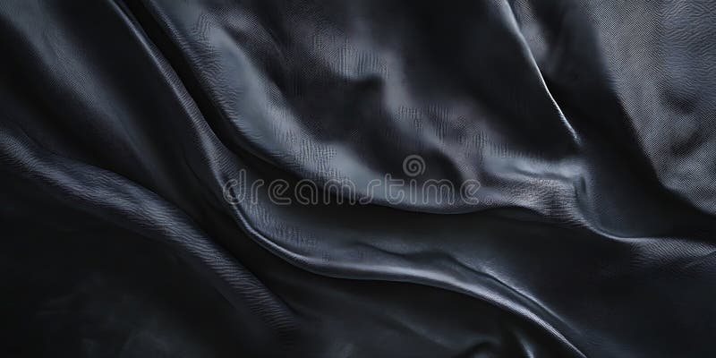 Dark Fabric Texture: Black Draped Material Background Stock ...