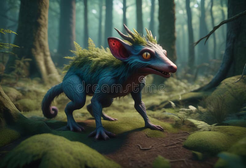 Dark Fantasy Forest Creatures Stock Illustration - Illustration of ...