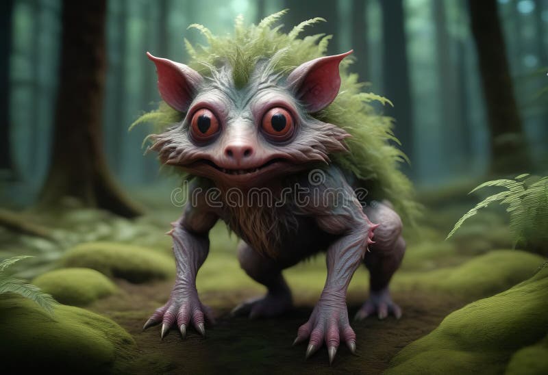 Dark Fantasy Forest Creatures Stock Illustration - Illustration of ...