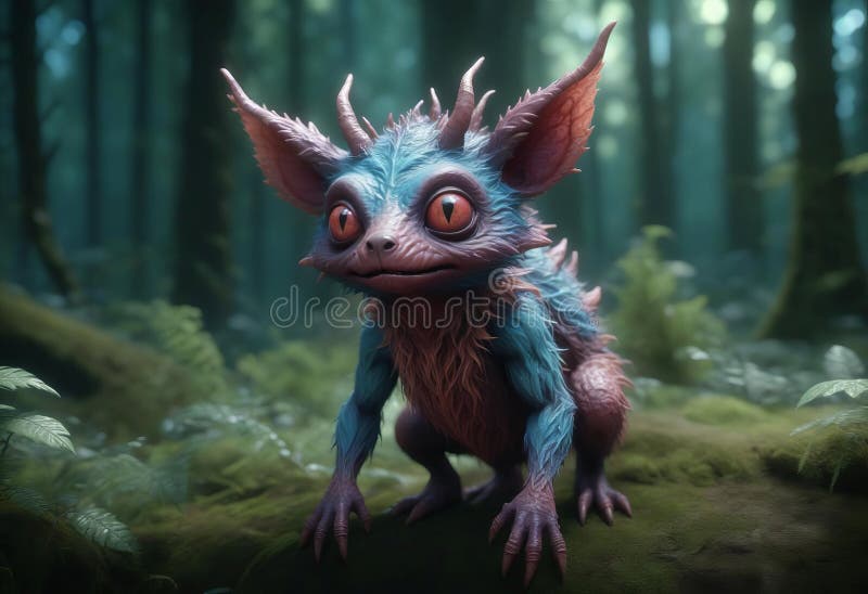 Dark Fantasy Forest Creatures Stock Illustration - Illustration of ...