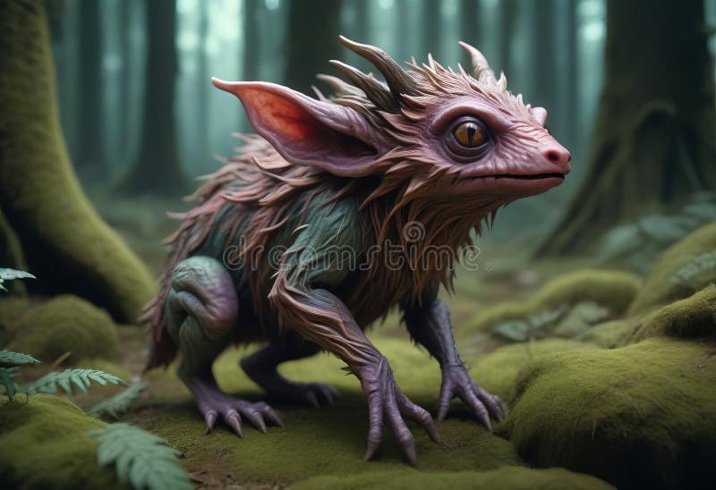Dark Fantasy Forest Creatures Stock Illustration - Illustration of ...