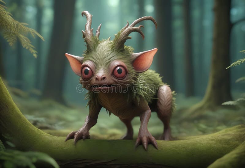 Dark Fantasy Forest Creatures Stock Illustration - Illustration of ...