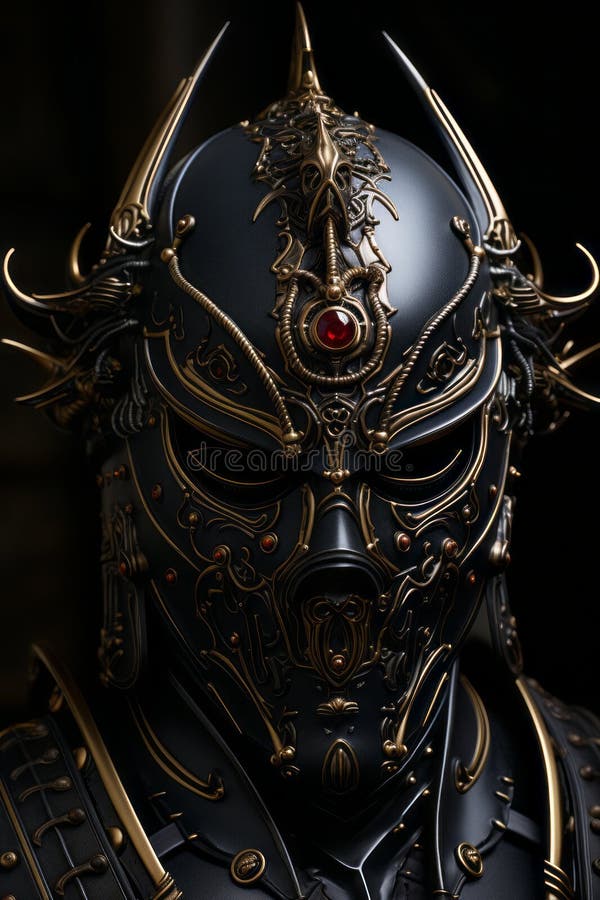 Black Knight S Helmet Ai Generated Stock Illustration - Illustration of ...