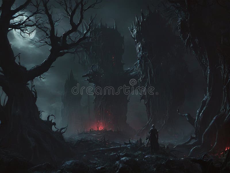 Dark Fantasy Scene - Generated by Ai Stock Illustration - Illustration ...