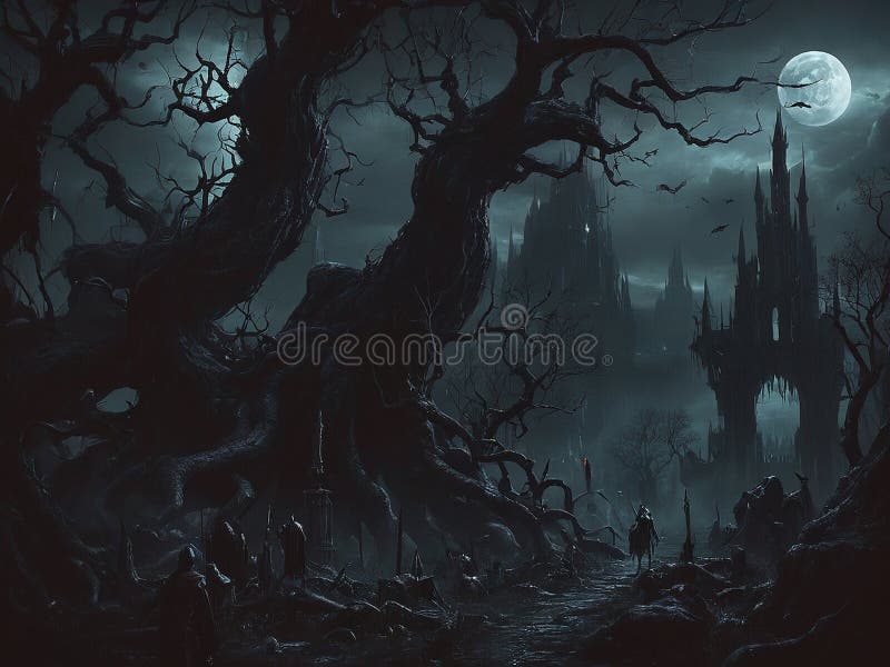 Dark Fantasy Scene - Generated by Ai Stock Illustration - Illustration ...