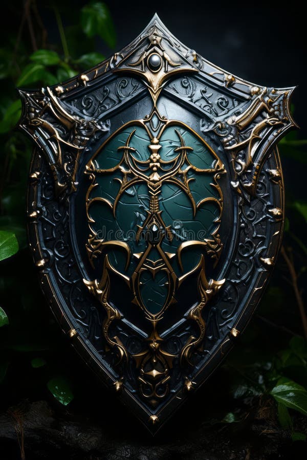 Dark Fantasy Shield Ai Generated Stock Illustration - Illustration of ...