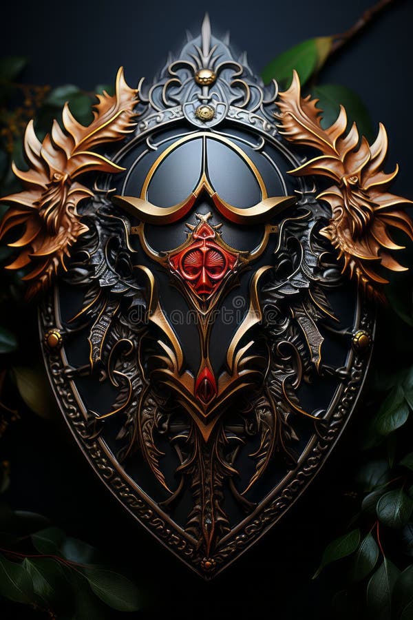 Dark Fantasy Shield Ai Generated Stock Illustration - Illustration of ...