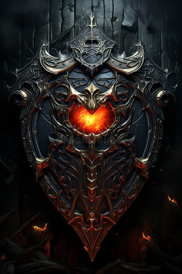 Dark Fantasy Shield Ai Generated Stock Illustration - Illustration of ...
