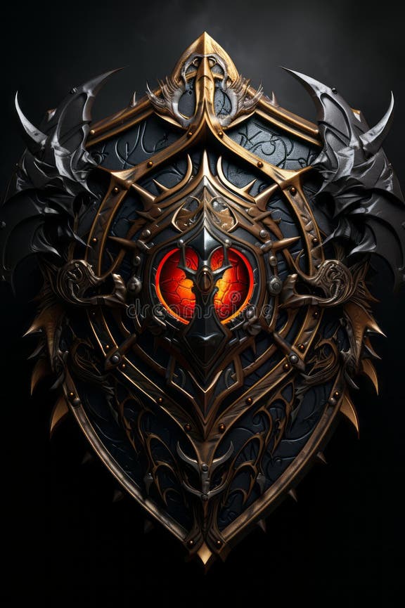 Dark Fantasy Shield Ai Generated Stock Illustration - Illustration of ...