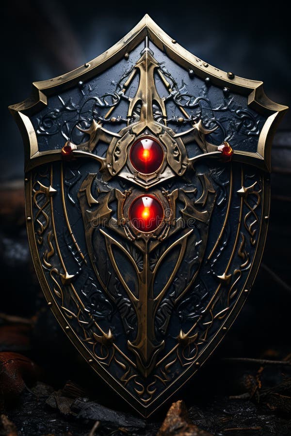 Dark Fantasy Shield Ai Generated Stock Illustration - Illustration of ...