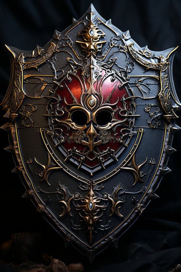 Dark Fantasy Shield Ai Generated Stock Illustration - Illustration of ...