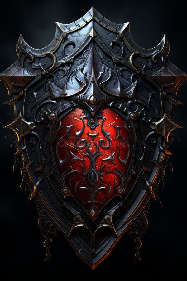 Dark Fantasy Shield Ai Generated Stock Illustration - Illustration of ...