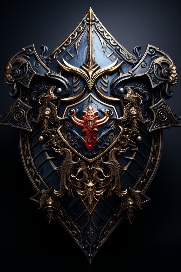 Dark Fantasy Shield Ai Generated Stock Illustration - Illustration of ...
