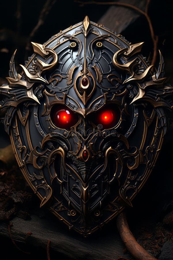 Dark Fantasy Shield Ai Generated Stock Illustration - Illustration of ...