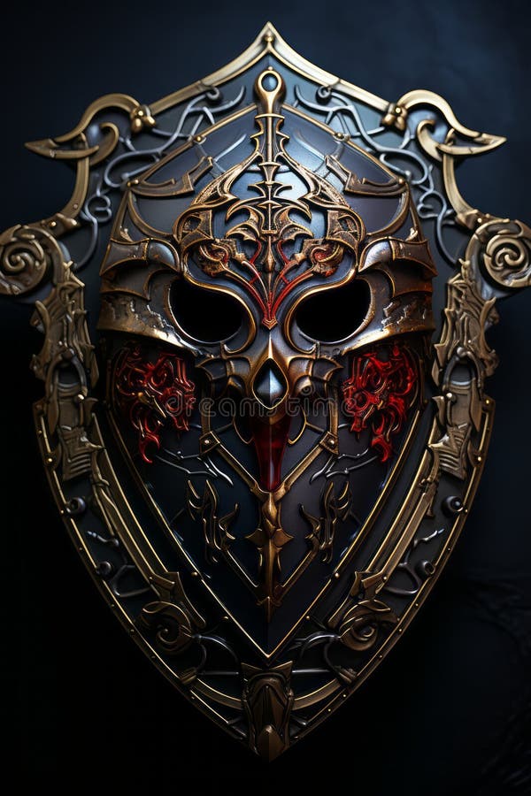 Dark Fantasy Shield Ai Generated Stock Illustration - Illustration of ...