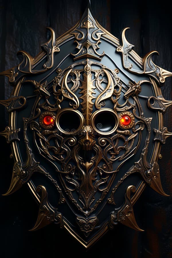 Dark Fantasy Shield Ai Generated Stock Illustration - Illustration of ...