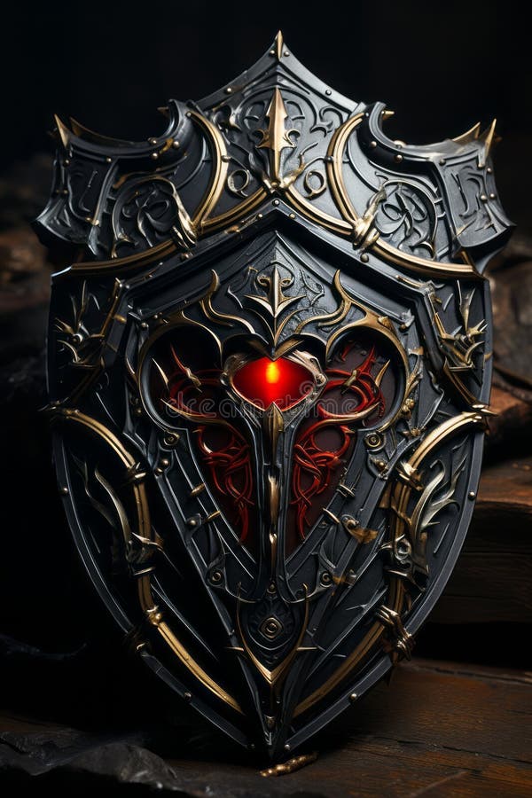 Dark Fantasy Shield Ai Generated Stock Illustration - Illustration of ...