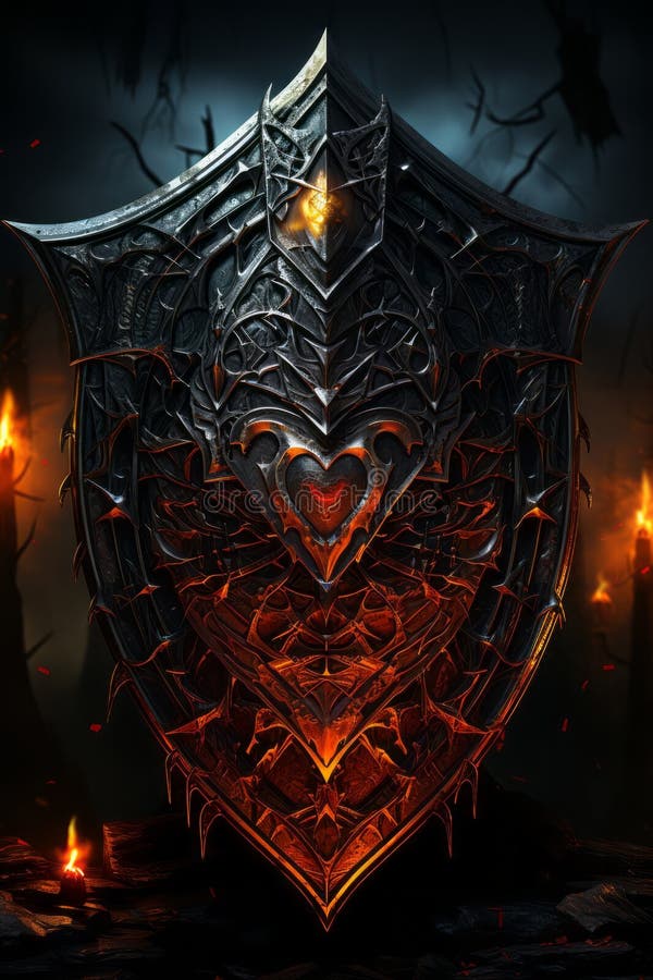 Dark Fantasy Shield Ai Generated Stock Illustration - Illustration of ...