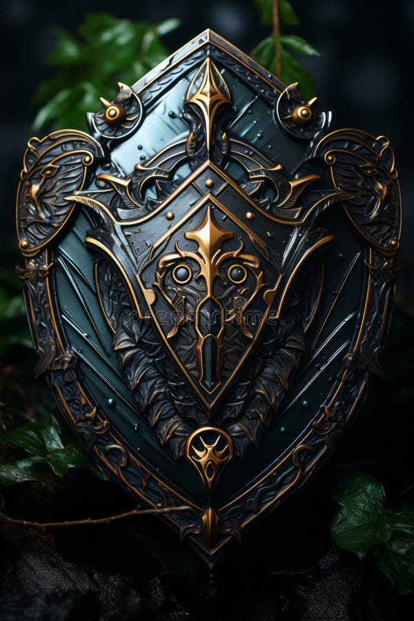 Dark Fantasy Shield Ai Generated Stock Illustration - Illustration of ...
