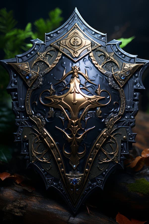Dark Fantasy Shield Ai Generated Stock Illustration - Illustration of ...