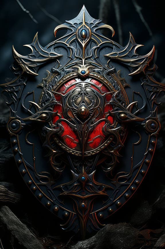 Dark Fantasy Shield Ai Generated Stock Illustration - Illustration of ...