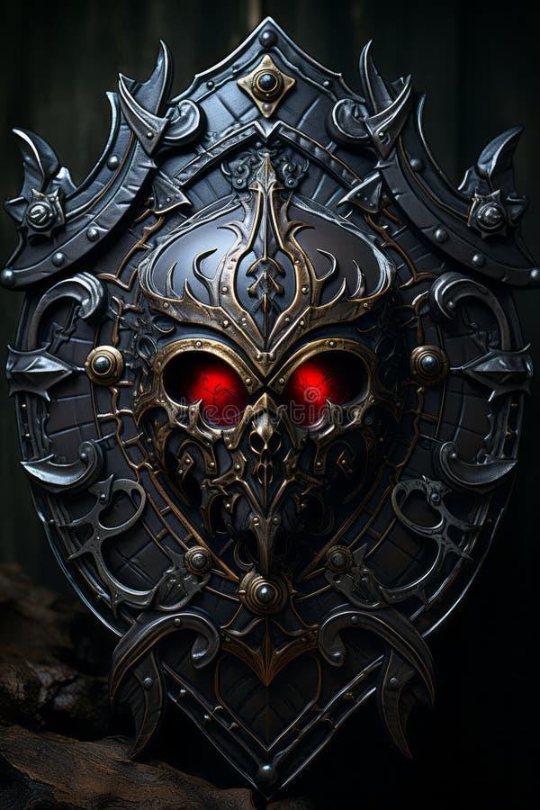 Dark Fantasy Shield Ai Generated Stock Illustration - Illustration of ...
