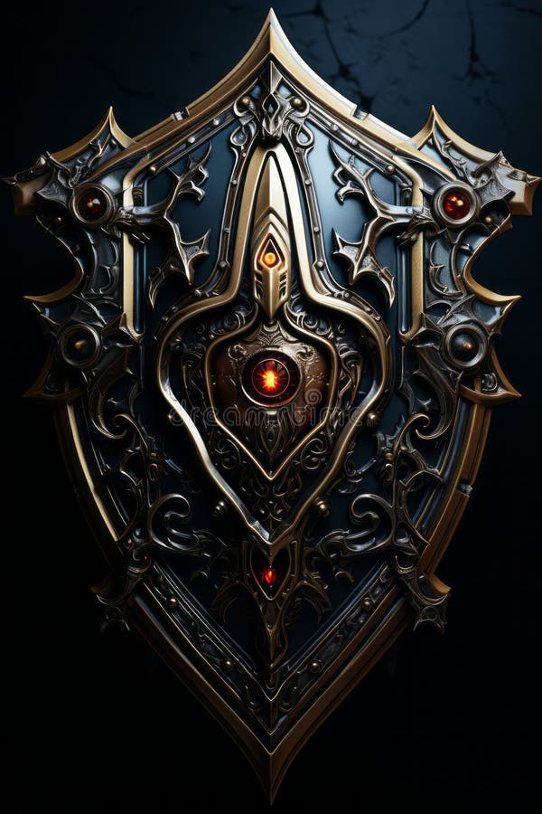 Dark Fantasy Shield Ai Generated Stock Illustration - Illustration of ...