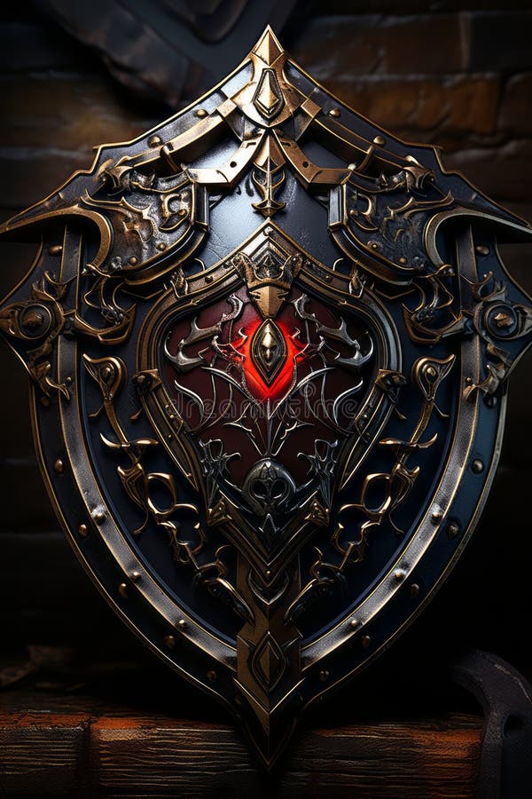 Dark Fantasy Shield Ai Generated Stock Illustration - Illustration of ...