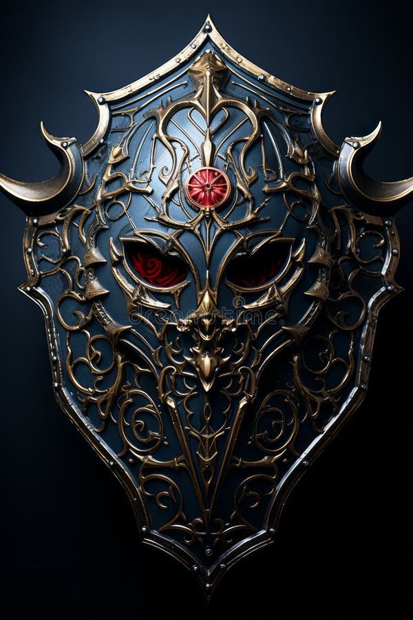 Dark Fantasy Shield Ai Generated Stock Illustration - Illustration of ...