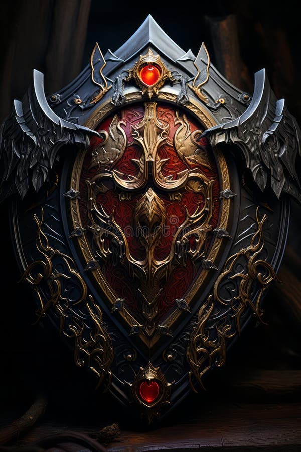 Dark Fantasy Shield Ai Generated Stock Illustration - Illustration of ...