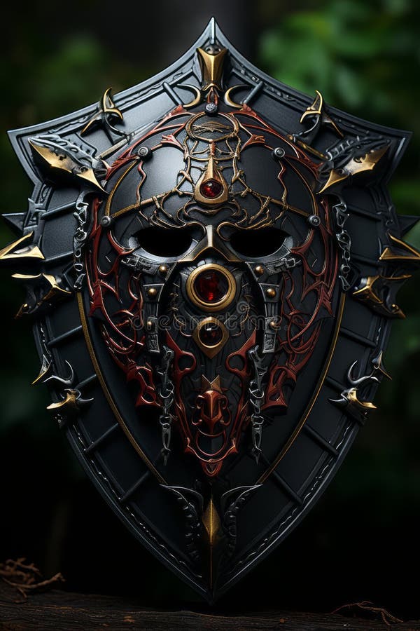 Dark Fantasy Shield Ai Generated Stock Illustration - Illustration of ...