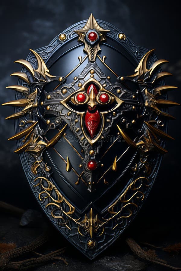 Dark Fantasy Shield Ai Generated Stock Illustration - Illustration of ...