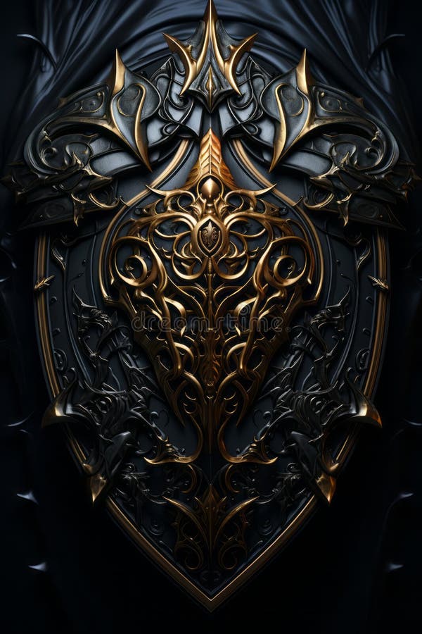 Dark Fantasy Shield Ai Generated Stock Illustration - Illustration of ...
