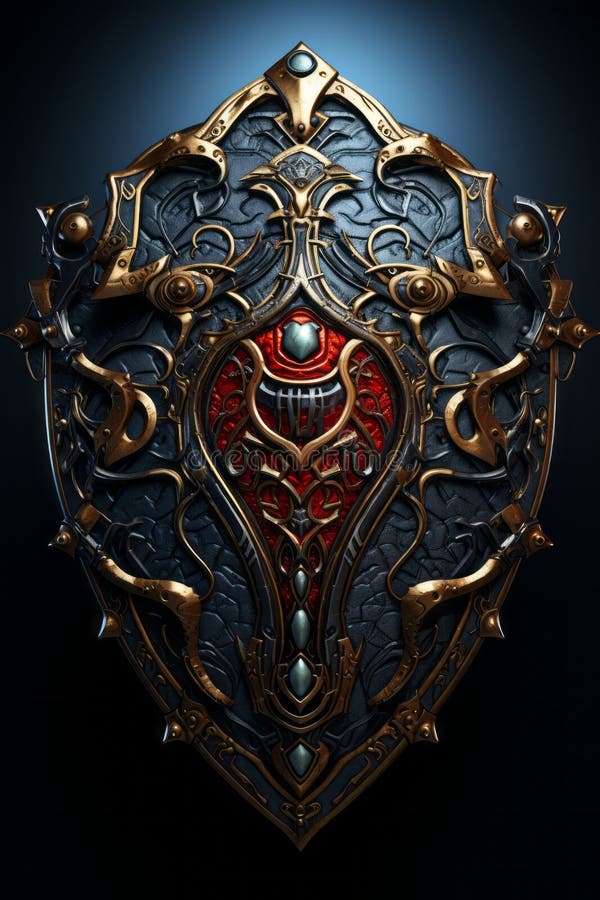 Dark Fantasy Shield Ai Generated Stock Illustration - Illustration of ...