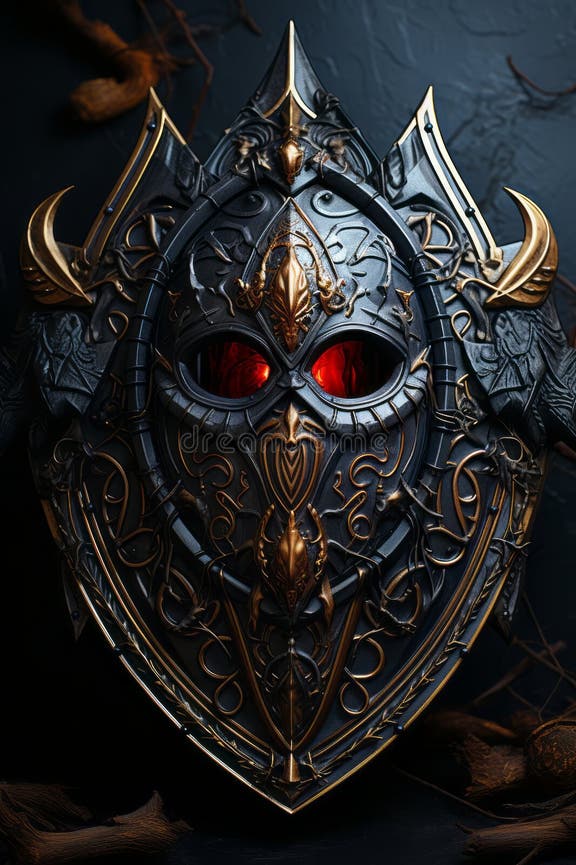 Dark Fantasy Shield Ai Generated Stock Illustration - Illustration of ...