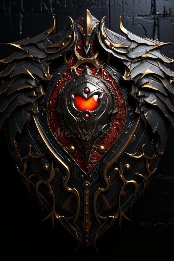 Dark Fantasy Shield Ai Generated Stock Illustration - Illustration of ...