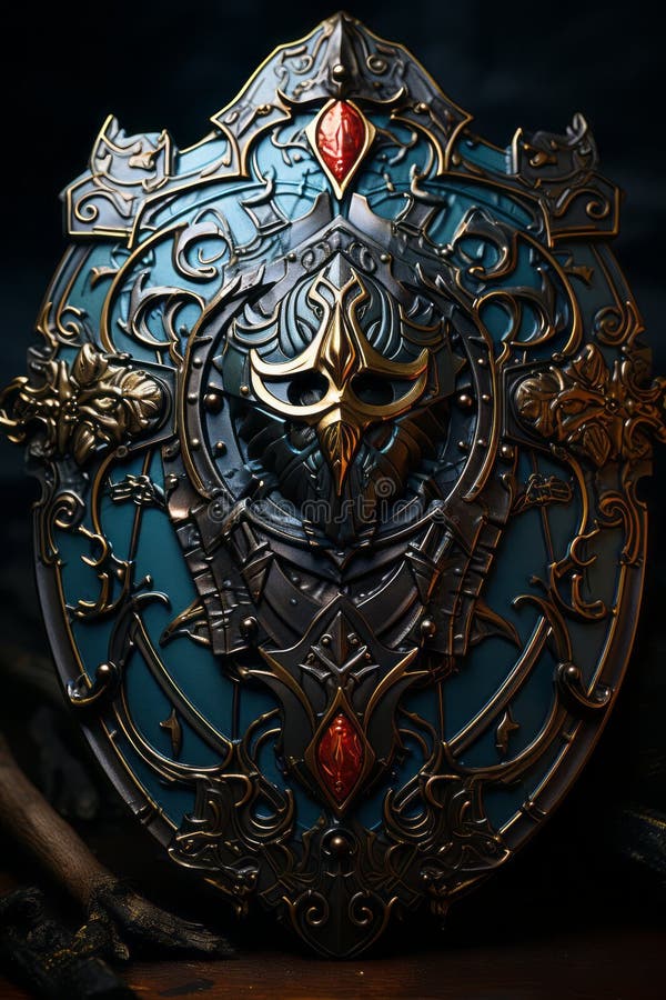 Dark Fantasy Shield Ai Generated Stock Illustration - Illustration of ...