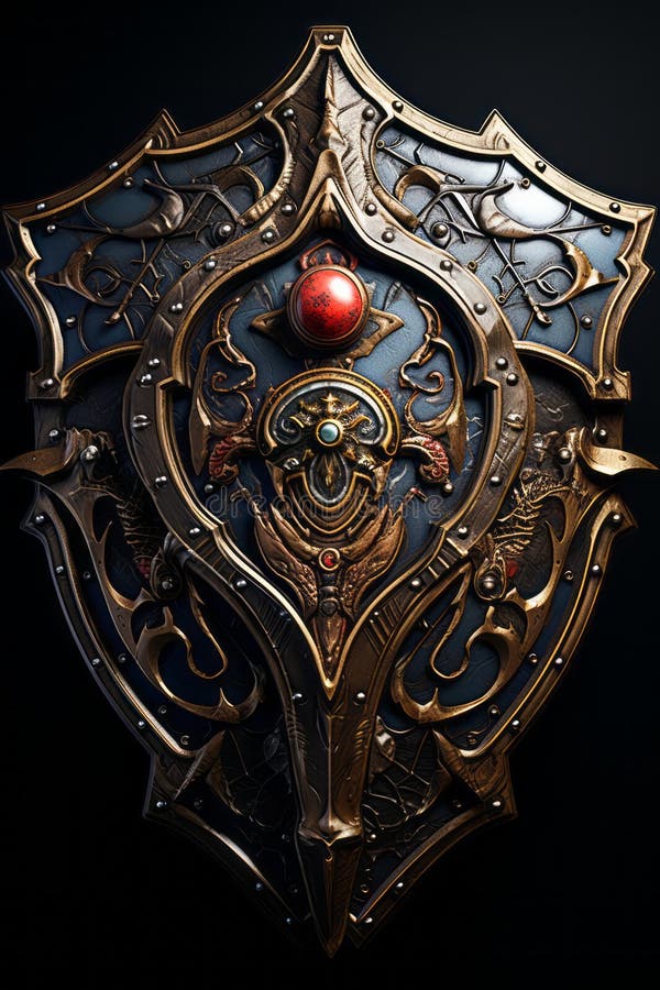 Dark Fantasy Shield Ai Generated Stock Illustration - Illustration of ...