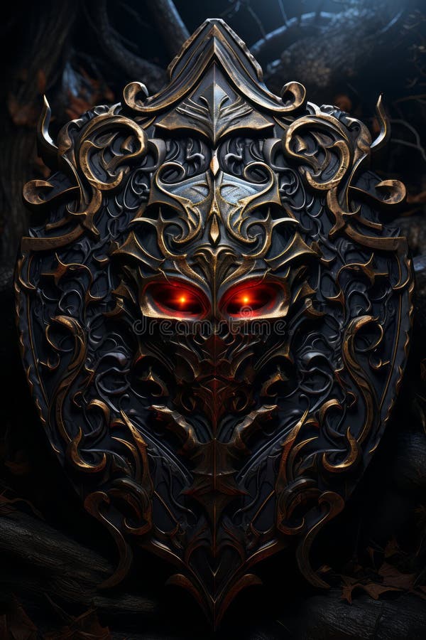 Dark Fantasy Shield Ai Generated Stock Illustration - Illustration of ...