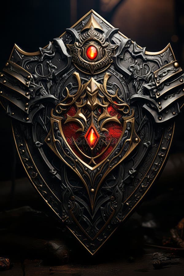 Dark Fantasy Shield Ai Generated Stock Illustration - Illustration of ...