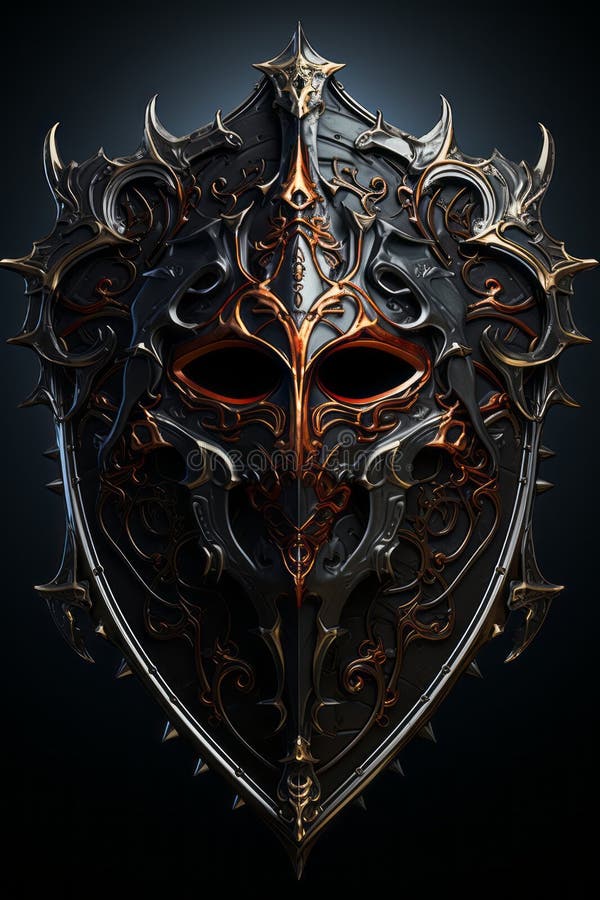 Dark Fantasy Shield Ai Generated Stock Illustration - Illustration of ...