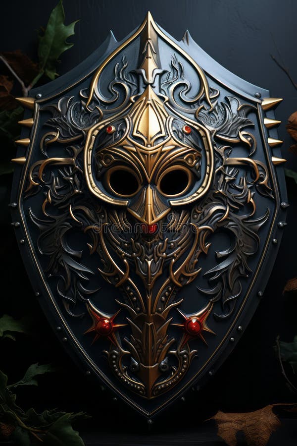 Dark Fantasy Shield Ai Generated Stock Illustration - Illustration of ...