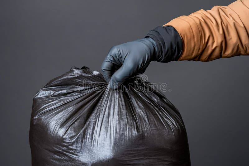 Dark Figure with Gloved Hands Holding Sack. Stock Illustration ...