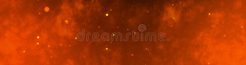 Dark Fire Space. Epic Powerful Horizonta Flame Background Stock ...