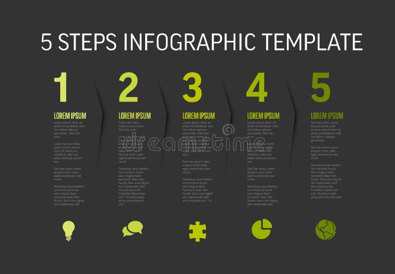 Five Simple Color Steps Process Infographic Template Stock Vector ...